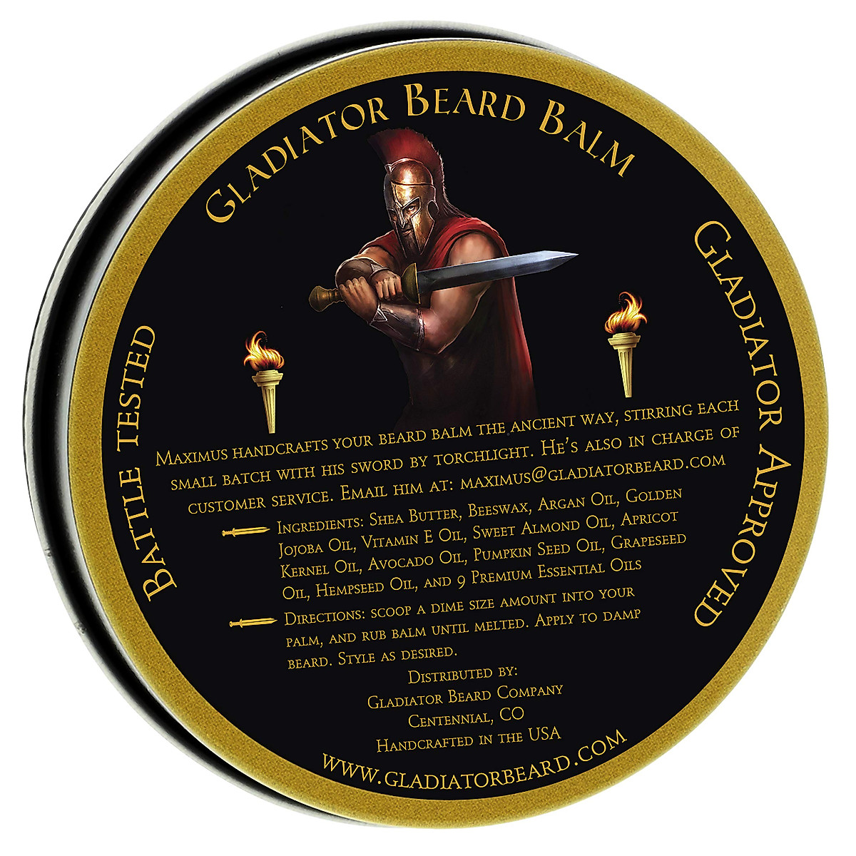 Gladiator Beard™ Conditioning Balm (2.6 oz.) – Icon Scent – Gladiator Sized 2.6 oz, 30% More Than Most Balms – Superior BeardShield® Formula Designed to Strengthen, Tame, and Condition Your Beard