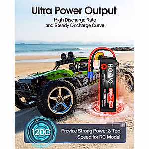 HOOVO 6S Lipo Battery 22.2V 10000mAh 120C RC Battery EC5 Plug Soft Case Compatible for RC Cars, Drones, DJI, FPV, RC Plane, Racing Hobby 2 Pack