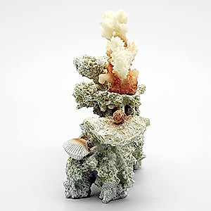 Emlymoly Aquarium Resin Ornament, Theme Decoration Fish Tank Aquarium Landscape (Coral Reef-A)