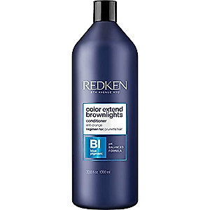Redken Color Extend Brownlights Blue Conditioner | Hair Toner For Natural & Color-Treated Brunettes | Tones Hair & Removes Brass , 33.8 Fl Oz