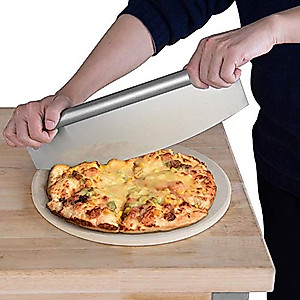 Royal Gourmet KSF1204 3 Piece Pizza Stone Set for Grill and Oven with 12-Inch Cordierite Stone, Peel and Pizza Cutter, Baking Tool