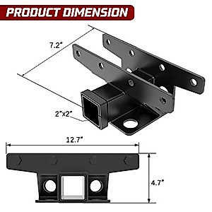 BUNKER INDUST Hitch Receiver Fit for Jeep Wrangler JL 2018-2022 / JLU 2 Door & 4 Door, 2" Inch Towing Trailer Rear Receiver Hitch