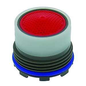 Neoperl 13 0000 5 Standard Flow Cache Perlator HC Aerator, Tom Thumb Size, 2.2 GPM, Red Dome, Honeycomb Screen, Aerated Stream, M16.5 x 1 Threads, Plastic, 0.591" Height