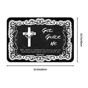 Vivacite Prayer Mat Christian Gifts for Women Men Faith Religious Spiritual Gifts for Women Prayer Rug with Bible Verse Christian Decor Area Rug for Pray Scripture Hebrews 11:1, 24"X16"