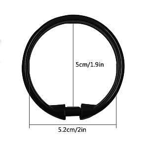 Qulable Shower Curtain Rings-12 Pack- Plastic Shower Curtain Hooks O-Shaped Rings Hook Glide Easily on Bathroom Shower Rod(Black)