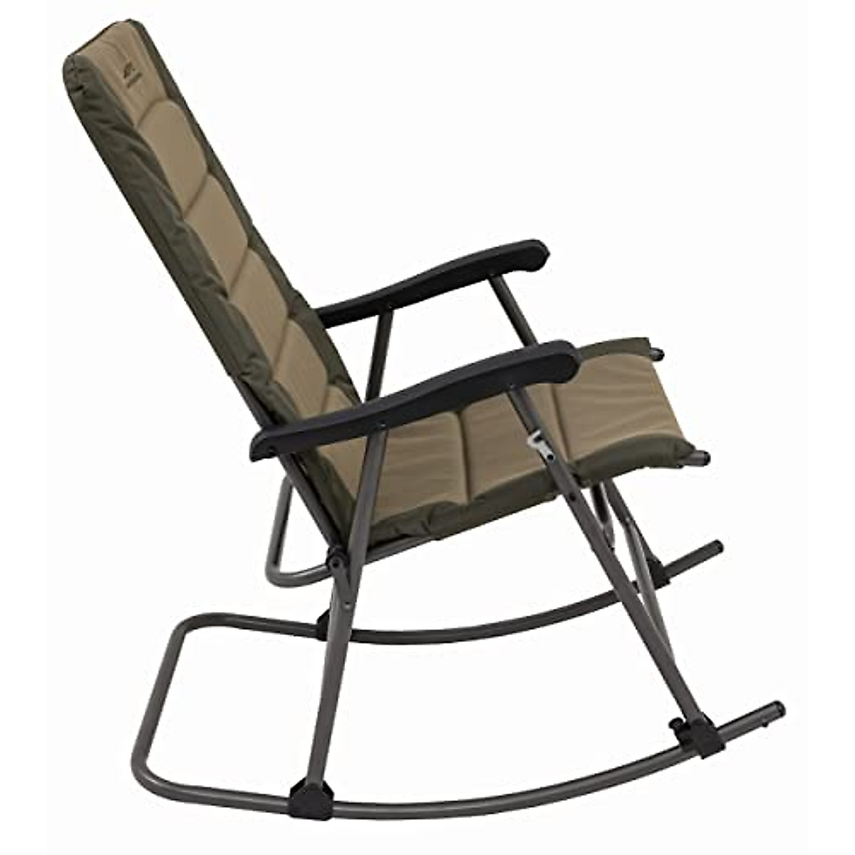 ALPS Mountaineering Outdoor Rocking Chair - Durable Folding Beach and Camp Chair with Comfortable Cushioned Polyester Fabric Over Locking Steel Frame, Clay/Khaki