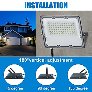 INDMIRD 150W LED Flood Light, Outdoor Security Lights Wall Fixtures 6500K 15000LM Illumination, IP66 Waterproof White Lighting Projects for Ball Ground, Parking Lot, Pathway, Yard