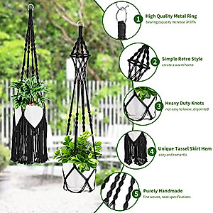 SFENNGPET Macrame Plant Hangers, 6Pack Hanging Planters for Indoor Plants w/ 6 Set Hangers Kit Handmade Macromay Plant Hangers Indoor Flower Pots Holder Stand for Boho Home Décor
