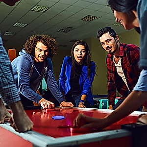 16 Pieces Home Hockey Pucks 2.5 Inch Red Replacement Round Hockey Pucks Heavy Hockey Tables Pucks Multicolors for Game Tables Equipment Accessories