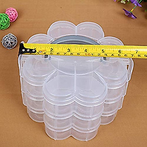 pizarra 3-Tier Clear Plastic Stackable Organiser Storage Hobby Craft Box Container Jewellery Case - Clear