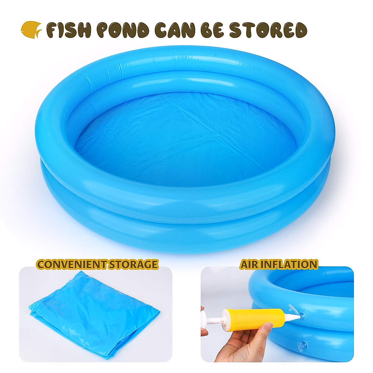 FIVEDAOGANG Magnetic Fishing Game 45 PC Ocean Sea Floating Fish Colorful Animals with Net Portable Storage Bag | Kiddie Pool Bathtub Game for Age 3 4 5 6 Year Kids Toddler(XX-Large Set)