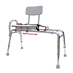 Eagle Health Supplies - Swivel Sliding Bath Transfer Bench (77662) - Regular (Base Length: 39" - 40") - Heavy-Duty Shower Bathtub Chair