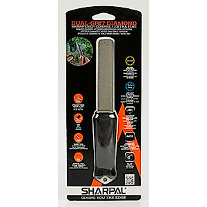 SHARPAL 121N Dual-Grit Diamond Sharpening Stone File Garden Tool Sharpener Coarse 325 / Extra Fine 1200 Grit for Sharpening Knife, Axe, Hatchet, Lawn Mower Blade, Loppers, Chisels, Spade, Drills