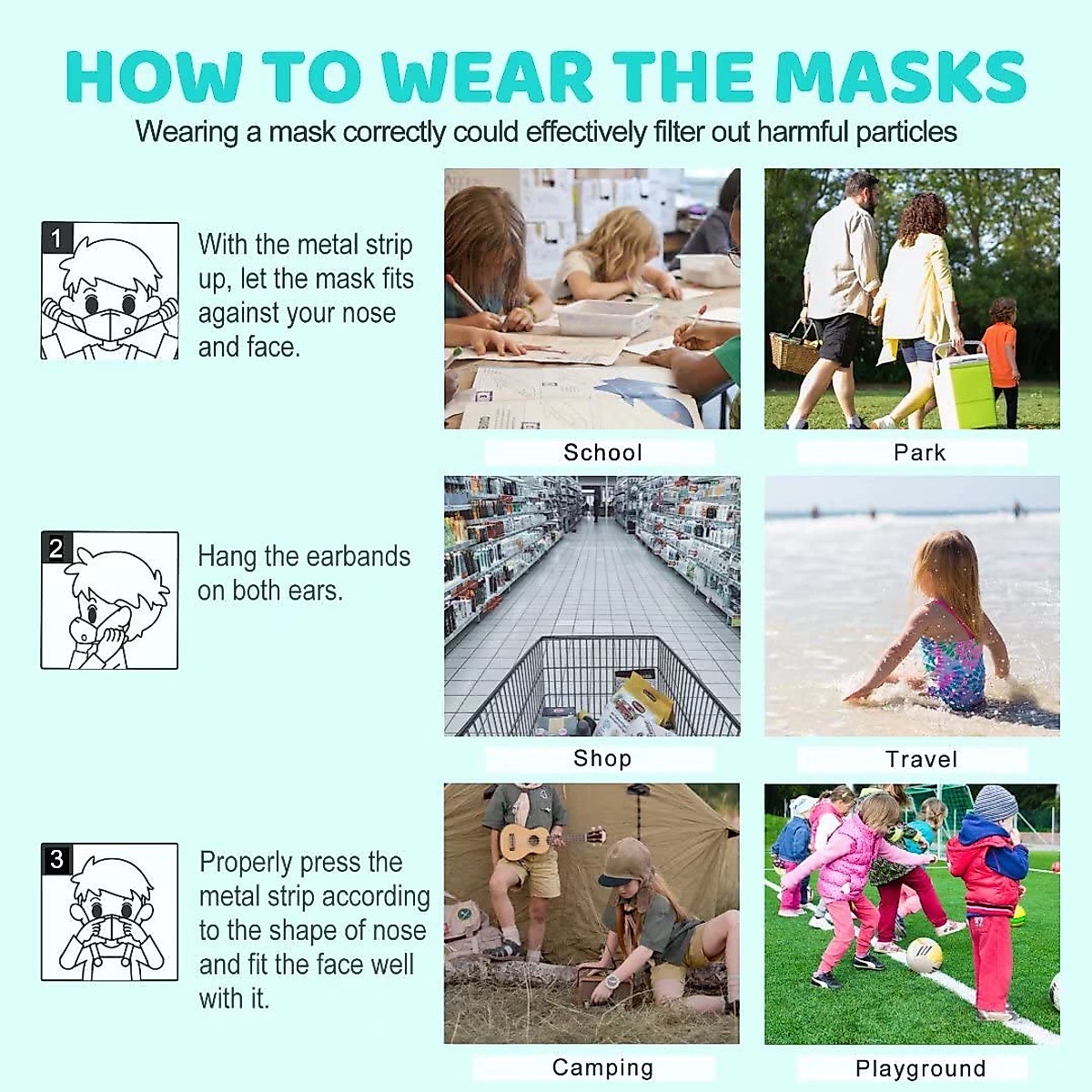 Kids Kn95 Disposable Face Masks - 50 Pack Breathable Protective Colored KN95 Children Face Masks，5 Layers Safety Cup Dust Masks Unisex Set for Girls Boys Multicolor-1