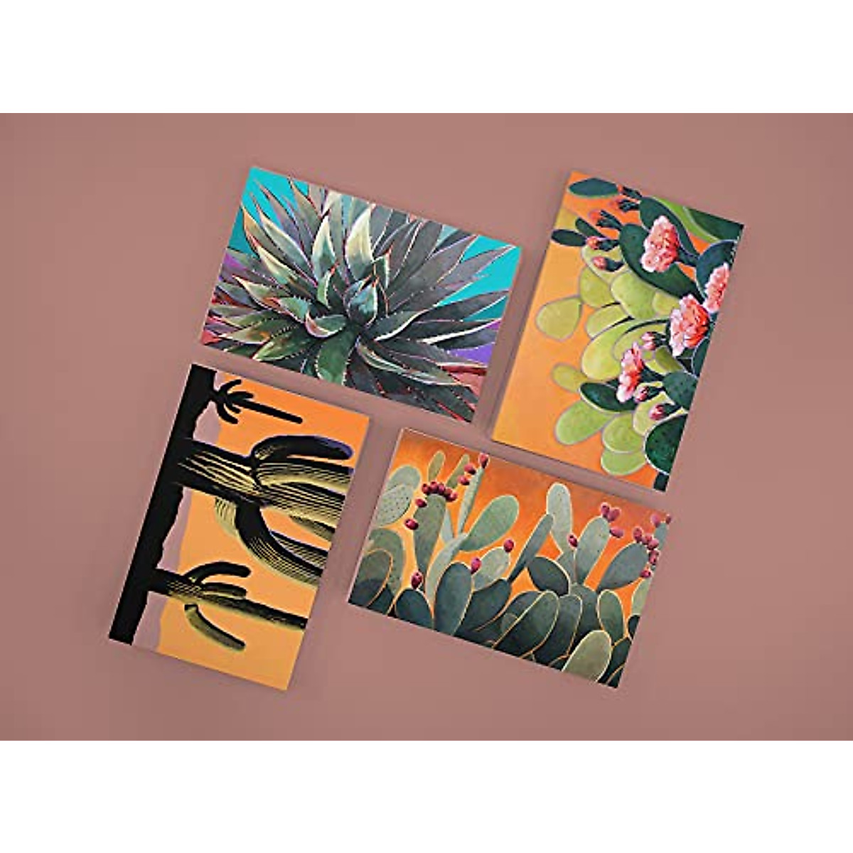 Stonehouse Collection Cactus Postcards - 4 x 6 Western Desert Postcards - 40 Postcards, 4 Different Cacuts Designs