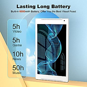 TJD Android 12 Tablets,10.1 inch Tablet PC, 4GB RAM 64GB ROM 512GB MicroSD, FHD IPS Display, Dual Camera, Double Stereo Speakers, Wi-Fi5.0/2.4, Bluetooth5.0, Google GMS Certified (Silver)
