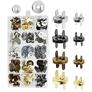 TIMESETL 40 Sets 14mm/18mm Magnetic Button Clasps Snaps Fastener Clasps DIY Craft Sewing Buttons Knitting Buttons Sets for Sewing, Craft, Purses, Bags, Clothes, Leather, 4 Colors