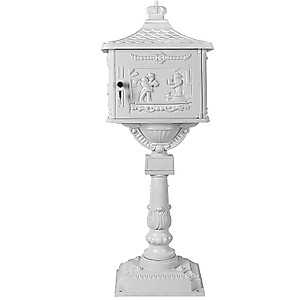Polar Aurora Mailbox Cast Aluminum White Mail Box Postal Box Security Heavy Duty New