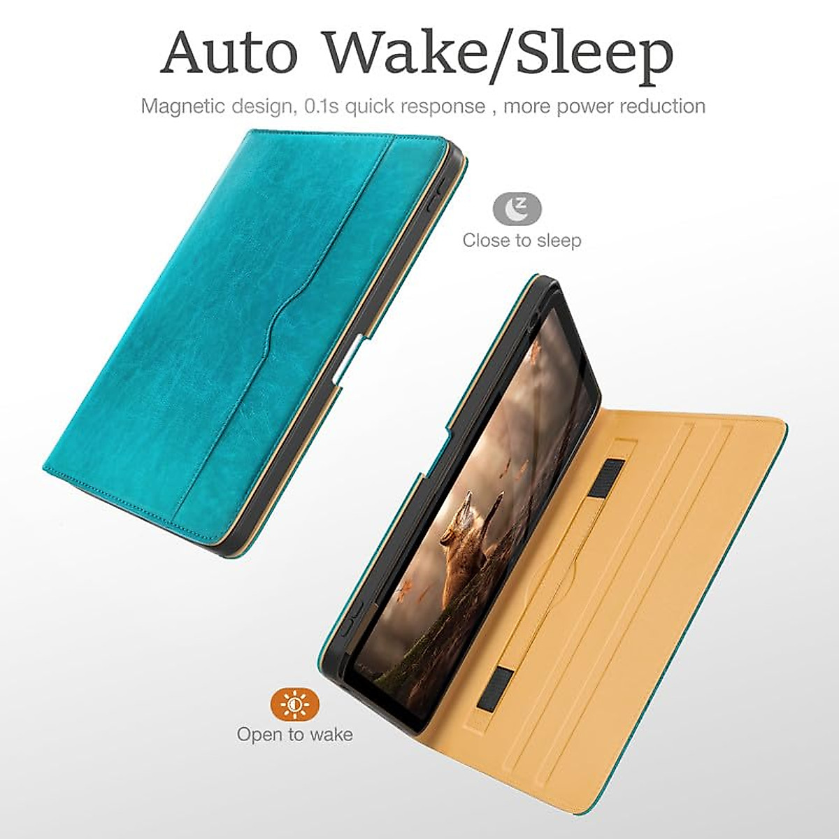 Leather Cases for IPad Pro 12.9 Case 6th/5th/4th/3rd Generation - Protective Multi-Angle Folio with Pencil Holder & Pocket - Auto Wake/Sleep, Premium PU Leather Cover - Midnight Green