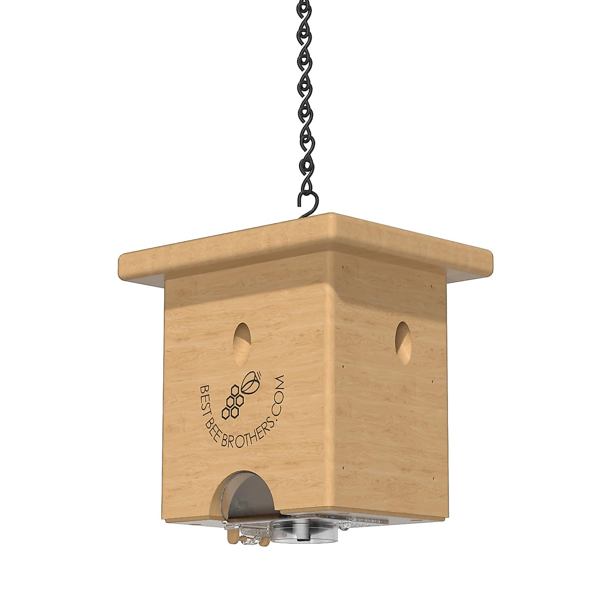 Best Bee Brothers Pine Turbo Trap, Professional-Grade Carpenter Bee Trap for Outside with Bee Vault & Internal Turbo Funnel, 6.3” W x 6” H x 5” D