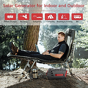 296Wh Portable Power Station with 40W Solar Panel, Solar Generator Outdoor Backup Battery Supply with AC Outlet for Camping, Home Emergency, Traveling, RV Trip