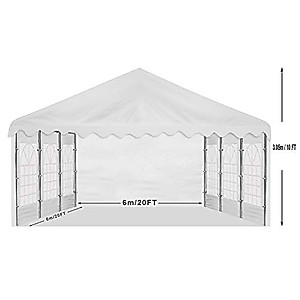 American Phoenix 20x20 Party Tent Heavy Duty Large White Roof Commercial Fair Car Shelter Wedding Events Canopy Tent - (White, 20x20)