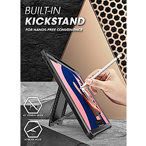 SUPCASE Unicorn Beetle Pro Series Case for iPad Pro 11 Inch (2022/2021/2020), Support Apple Pencil Charging with Built-in Screen Protector Full-Body Rugged Kickstand Protective Case (Black)
