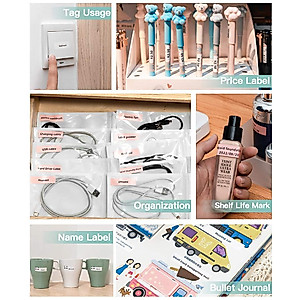 Phomemo D30 Thermal self-Adhesive Label, 3/8" X 1 1/2" (12mm X 40mm) 160 Labels/Roll, Compatible with Phomemo D30 Label Printer, Suitable for Home, Office, School, Black on White, 3 Roll