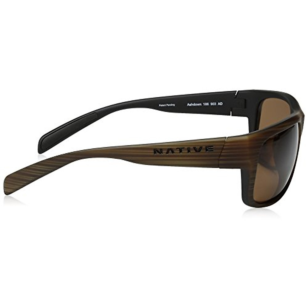 Native Eyewear Ashdown Rectangular Sunglasses, Wood/Brown Polarized, 58 mm