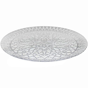 Clear Round Cake Platter - 13" | 1 Plastic Serving Platter and Tray for Party Catering, Perfect Large Disposable Serving Tray for Appetizer, Cake, & Party Food Display