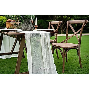 Keketo Ivory Gauze Rustic Cheesecloth Table Runner 120 Inch 10 FT for Wedding Baby Shower Bridal Shower Birthday Engagement Garden Outdoor Party Long Sheer Boho Decorations