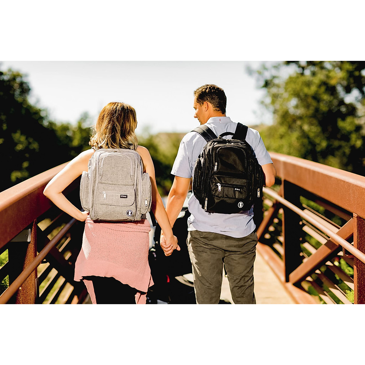 Diaper Bag backpack by Blissly for Baby Girls, Boys, Twins, Moms & Dads. 20 Total Pockets Including 4 Insulated Bottle Pockets, Wipe Pocket, Stroller Straps & Changing Pad