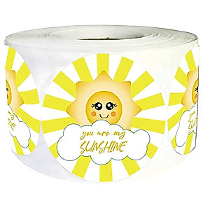 You are My Sunshine Stickers 1.5" Sending Sunshine Your Way Themed Thank You Customer Appreciation Stickers 500Pcs Sunshine Sticker Thank You Sticker for Small Business,Packaging,Envelope,Party Favors