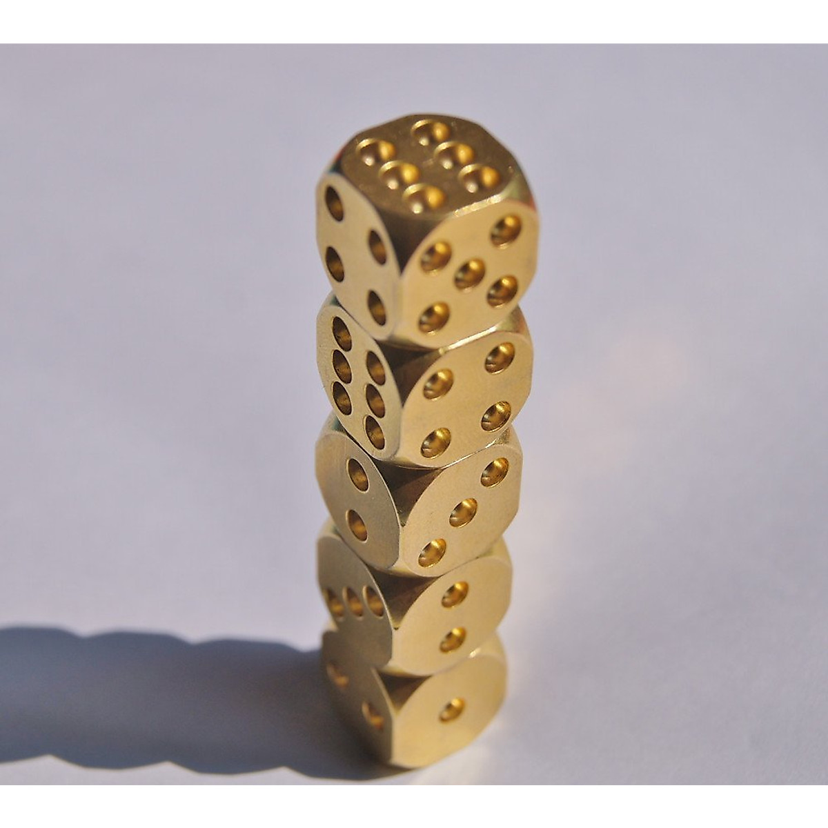 eoocvt 5 in 1 Precision Aluminum Alloy Solid Metal Dices Poker Party Game Toy Portable Dice Man Boyfriend Gift - Gold Rectangle