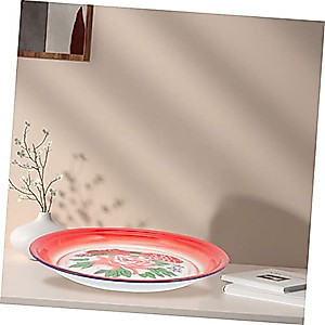 TOGEVAL Enamel Plate Nut Trays Wedding Table Decor Ceramic Tray Wedding Food Platter Snack Serving Platter Chinese New Year Nut Tray Home Storage Plate Chinese Style Dish Plate Enamel Dish
