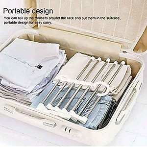 MXIAOXIA Newest 5 in 1 Pant Rack Multifunction Shelves Stainless Steel Multi-Functional Wardrobe Magic Trouser Hangers (Color : OneColor)