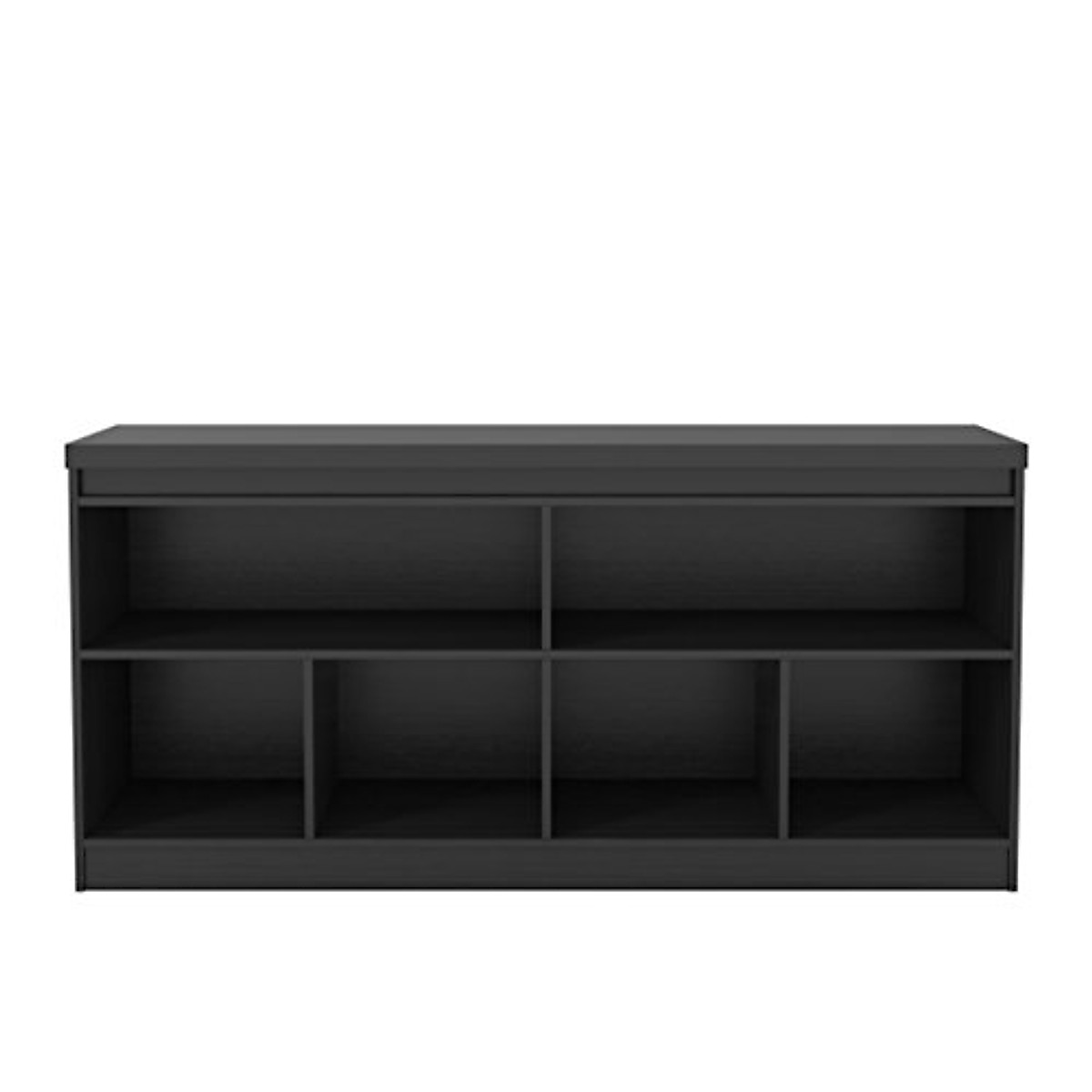 Manhattan Comfort Viennese Collection 6 Shelf Gloss Finished Long Buffet Cabinet/Dining Console with 4 Doors, 62.99" Inches, Black Matte