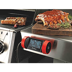 GrillEye GE0003 Pro Plus Grilling & Smoking Thermometer with Hybrid-Wireless Technology & Cloud Monitoring, Red Black