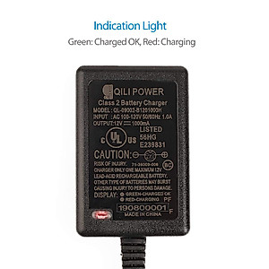 LotFancy Scooter Battery Charger for Razor E90, PowerRider 360, Jr. Electric Wagon, Boreem Tankman, Minimoto Submersible Cruiser, 12V 1A, 3-Prong Inline Connector, Replacement W13111401014