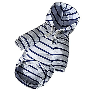 Pet Clothes for Medium Dogs Autumn and Winter Hoodies Fleece Stripe Sweatshirt Cats and Dogs Warm Clothe Pet Supplies