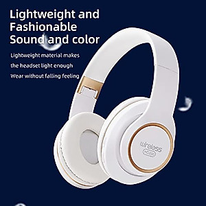 atinetok Bluetooth 5.0 Soft Earmuffs Stereo Head-Mounted Wireless Earphones - Built-in Mic Soft Earmuffs Light Weight Subwoofer Live 5.0 Over Ear Hi-Fi Noise Cancelling Bluetooth Sports