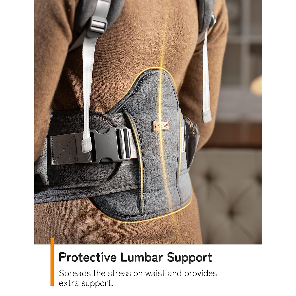 besrey Baby Carrier with Hip Seat Newborn to Toddler, 7-45lb, Summer Mesh Infant Carrier, Baby Body Holder Chest with Back Support, Front Facing Men Kangaroo Holder