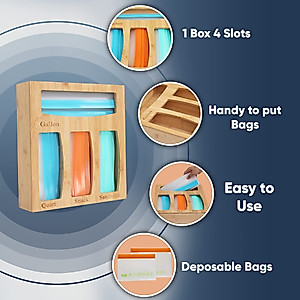 Bag Storage Organizer for Drawer, Food Storage Bags Organizer Baggie Organizer Holders Dispenser for Kitchen Drawer, Suitable for Gallon, Sandwich & Snack Bags