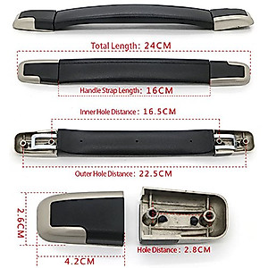 RDEXP Black 9.45Inch Total Length Flexible Spare Strap Handle Grip Replacement Part for Suitcase Luggage Case