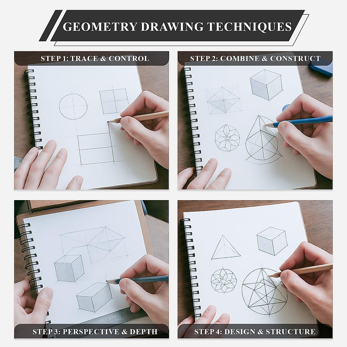 Yagol Sketchbook 9x12 Inch 100 Sheets 68LB/100GSM, Sketch Pad with Spiral-Bound Art Paper for Drawing and Painting for Pencils, Charcoal, Dry Media