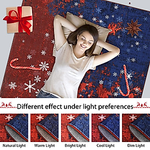 CAROMIO Christmas Hallway Runner Rug Holiday Decorative Xmas Snowflake Area Rug, Washable Stain Resistant Non-Slip Floor Cover Modern Abstract Entrance Carpet for Laundry Kitchen, 2' x 8'