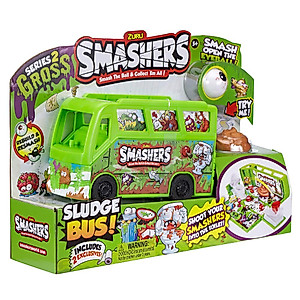 Smashers Sludge Bus Fold-Out Playset with 2 Exclusive Smashers Series 2 Gross by ZURU
