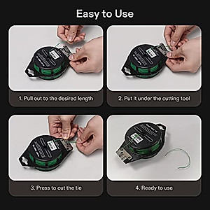 VIVOSUN 328 Feet PE-Coated Twist Tie, Roll Spool Dispenser with Cutter Secure Garden Plant Multi-Function Cable Snack Tie, Green