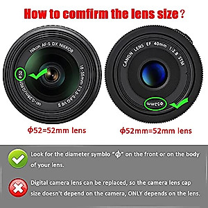 52mm HD UV Filter for D5300 D3500 D850 D7500 Camera w/AF-S DX 18-55mm f/3.5-5.6G Lens, Fire Rock UV Filter for Canon EOS 90D, Rebel T7 w/EF-M 55-200mm 18-55mm Lens -1 Pack