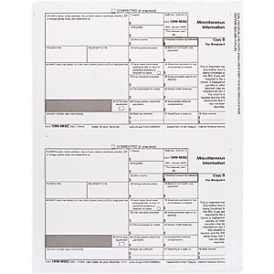 1099 MISC Forms 2023, 4 Part, Vendors Kit Laser Tax Forms with Self-Seal Envelopes Great for QuickBooks and Accounting Software, 1099 MISC Forms 2023